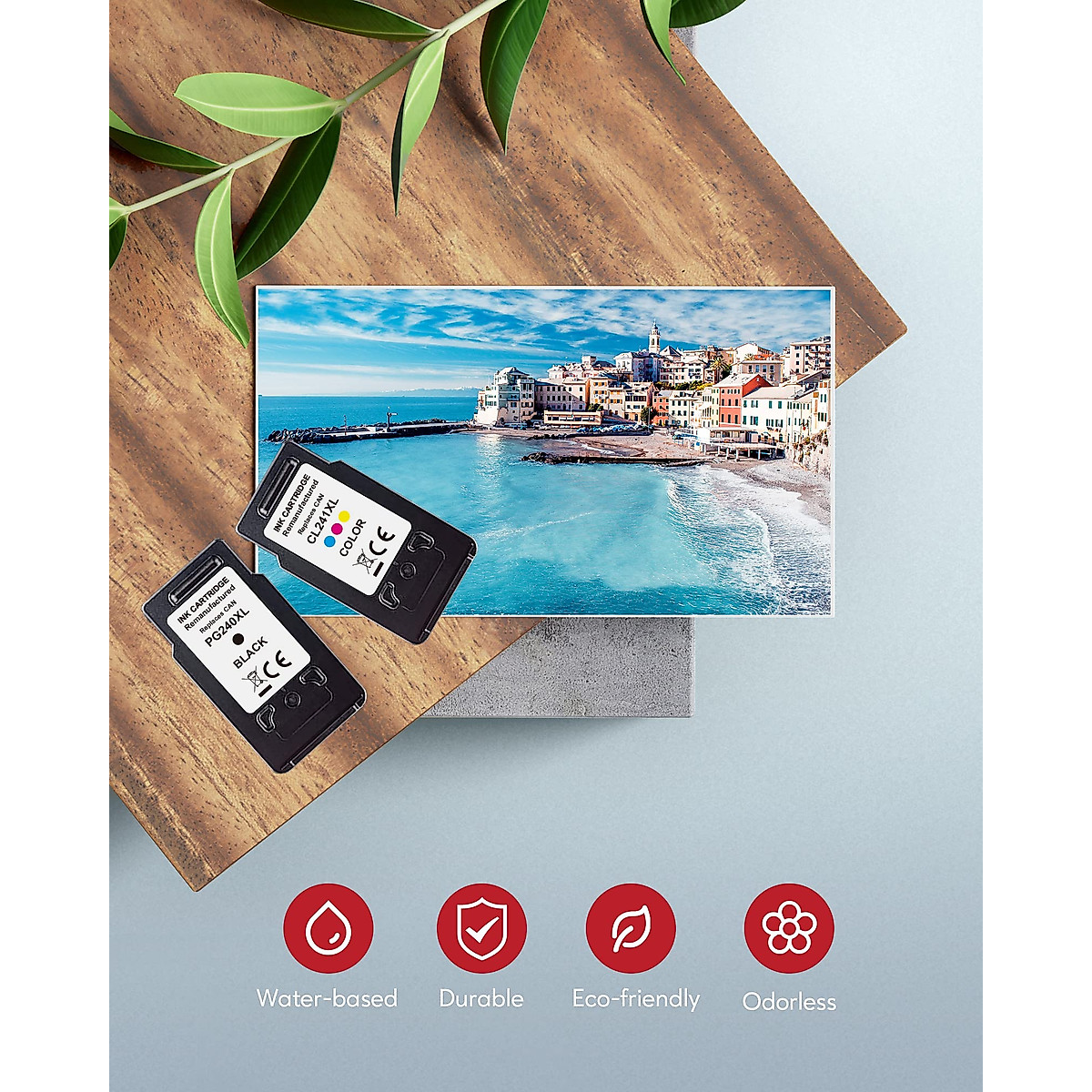 PG-240XL/CL-241XL Axlio Compatible Ink Cartridges Replacement for Canon 240 241, Remanufactured 240XL 241XL Combo Pack Use to Canon PIXMA MG3620 TS5120 MG3520 MG2120 MX452 MX512 MX532 Printer (2 Pack)