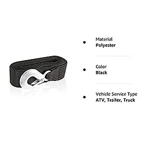 2" x20' Trailer Winch Strap with Safety Snap Hook Breaking Strength 10000 lbs Max Towing Working Load at 3300 lbs for ATV Jetski Trailer Boat Wave Runner Towing Heavy Duty Equipment， Black