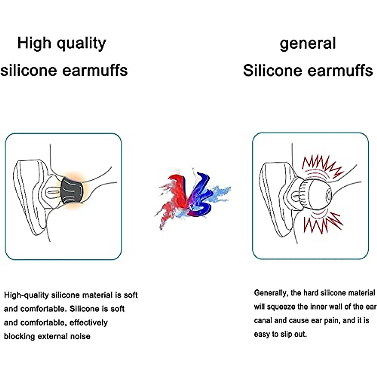 Adhiper Silicone Earbuds Replacement Buds Pro Earbuds Earmuffs Compatible for Samsung Galaxy Buds Pro Earplugs-fit in The Charging case, Noise-Reducing Non-Slip Silicone Earplugs with Filter (Black)