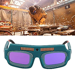 Asixxsix Solar Auto Darkening Welding Goggle, Welder Safety Protective Arc Welding Glasses Helmet Auto Dimming Glasses Protect Eyes from Piercing Block Welding Slag and Prevent Splashing