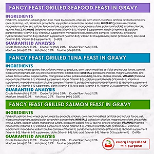 Purina Fancy Feast Wet Cat Food Variety Pack, Grilled Feast & Medleys Seafood Collection - (45) 3 oz. Cans