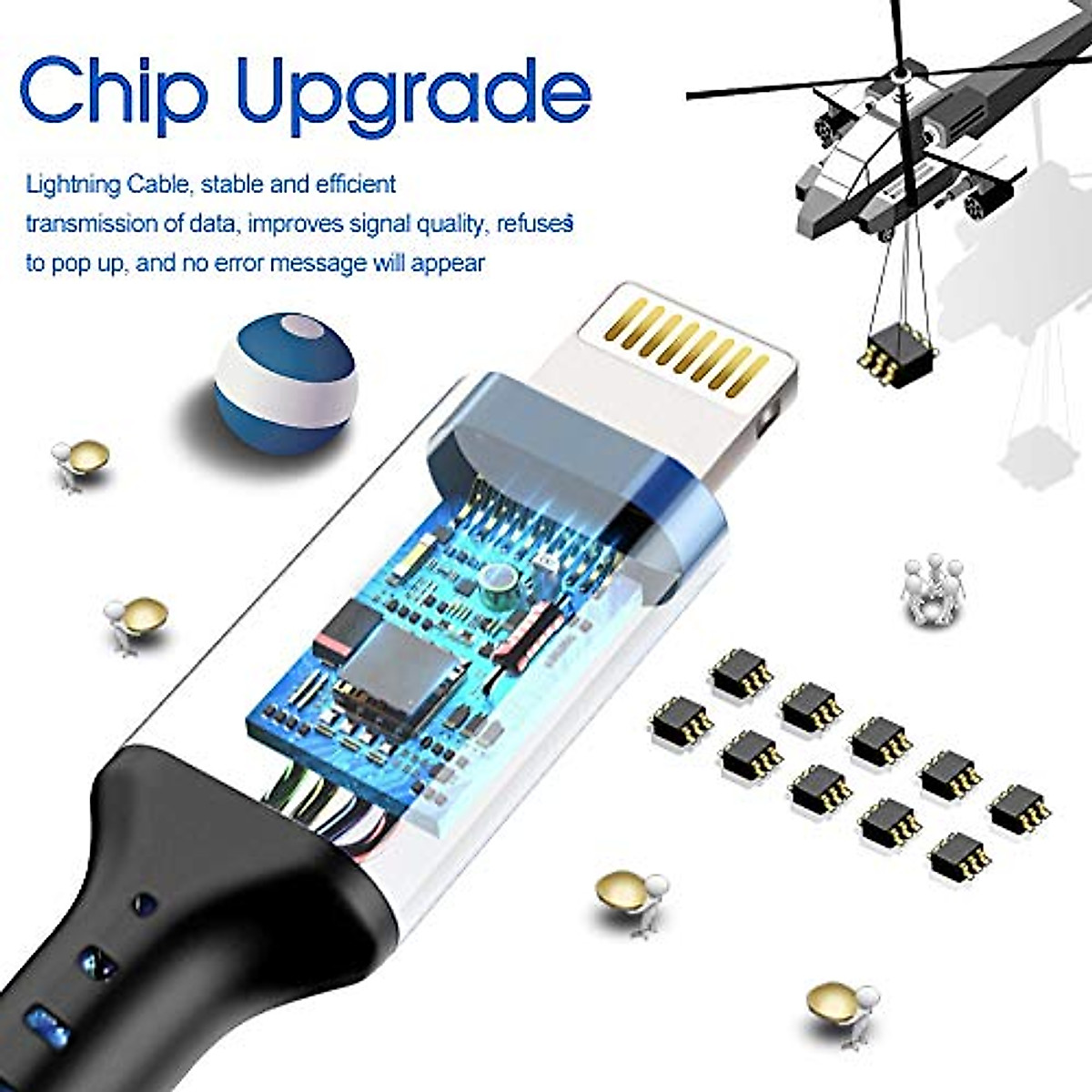 DFLASHS iPhone Charger Cable 3-Pack 6/6/10FT Lightning Charging Cable Long Cord for iPhone 12/11/11Pro Max/11Pro/XS/Max/XR/X/8/8P/7/6/6s and More (Blue)