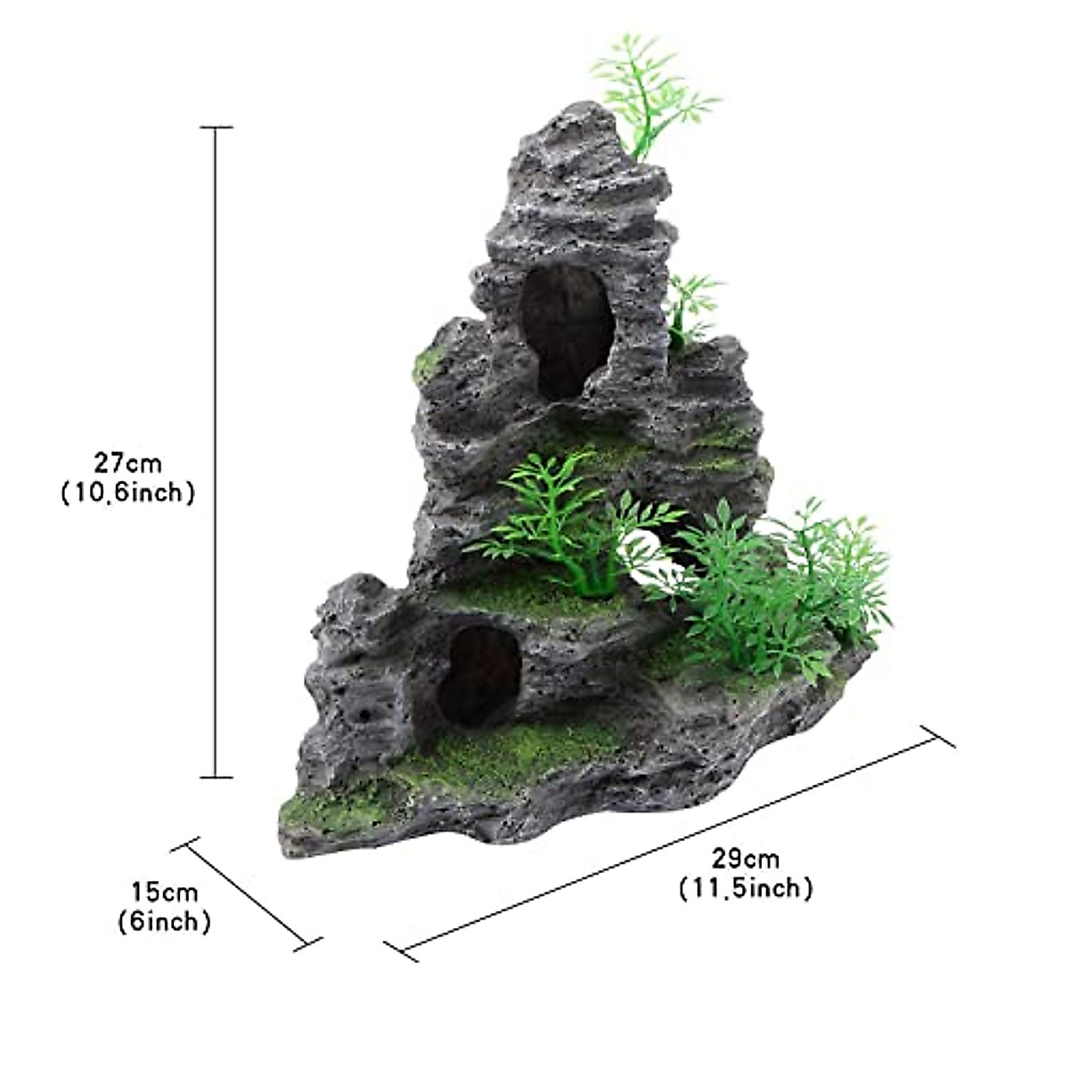 Saim Aquarium Ornament Mountain View Stone Ornament Rockery Landscape Fish Tank Decoration - Large Sizes
