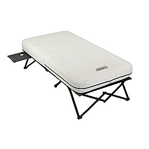 Coleman Camping Cot, Air Mattress, & Pump Combo, Folding Camp Cot & Air Bed with Side Table & Battery-Operated Pump, Great for Comfortable Outdoor Sleeping & Camping