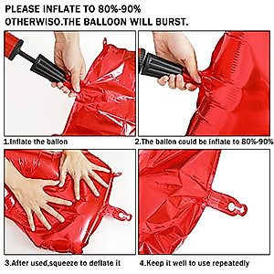 Valentines Day Balloon Garland Arch Kit, 113Pcs White Pink Red Balloons Red Heart Confetti Balloons with Red Heart Lip Mylar Foil Balloons for Valentines Day Proposal Engagement Wedding Party Decorations