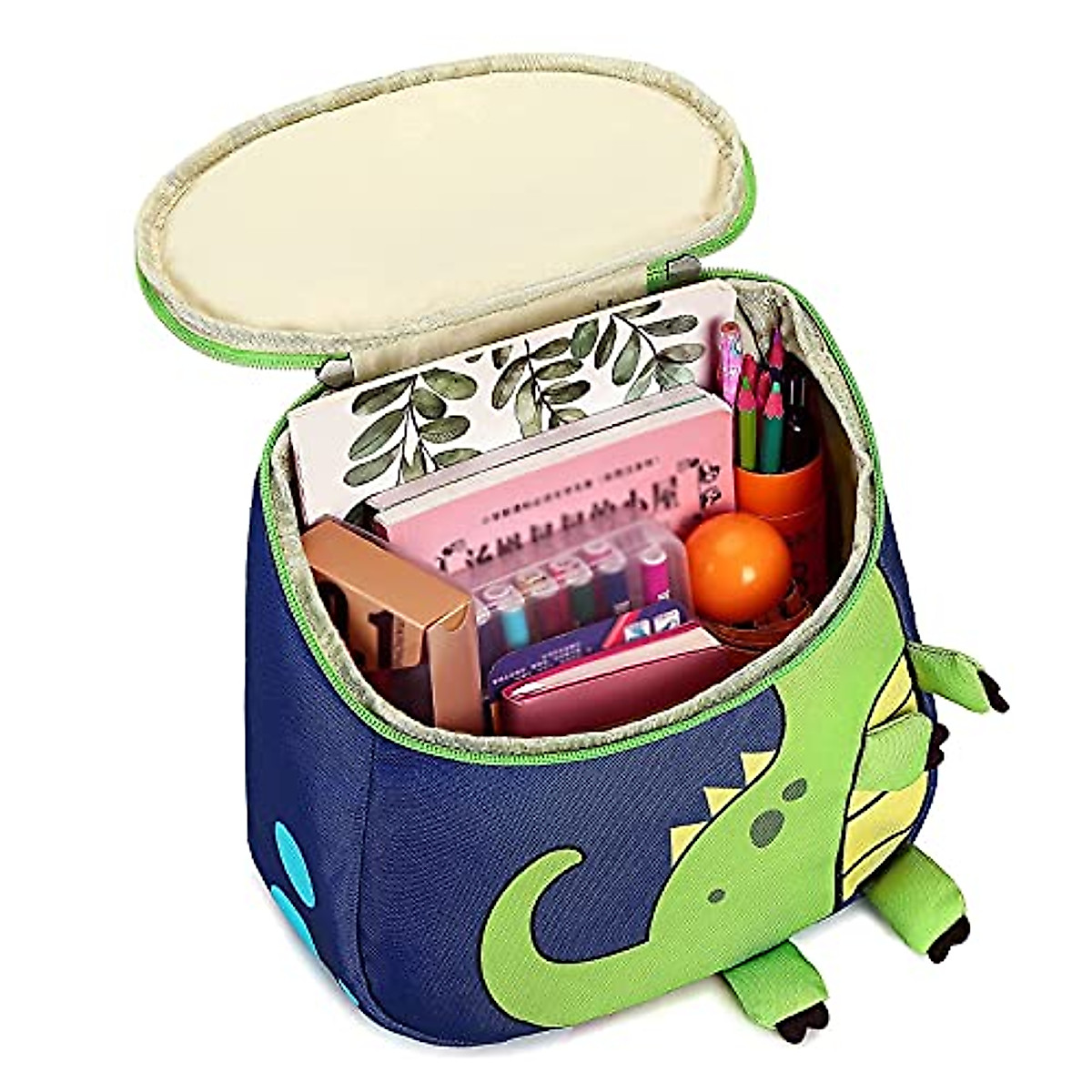 Bluboon Toddlers Backpack for Girls Cute Preschool Backpack 3D Schoolbag Toddler Bookbag for Kids (Dinosaur Green)