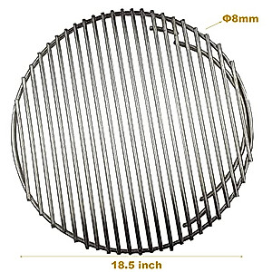 soldbbq 18 1/2" Dia, 8MM Stainless Steel Round Grid Single Side Hinged Cooking Grate Replacement for Large Big Green Egg, Char-Griller,Kamado Joe,Vision Grill VGKSS-CC2, B-11N1A1-Y2A Gas Grill