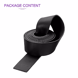 DMiotech 1 Pack Double Sided 1.5 Inch x 2 Yard Faux Leather Strip Furniture Cover Fabric Skin Black PU Leather Roll for Handmade DIY Craft Projects