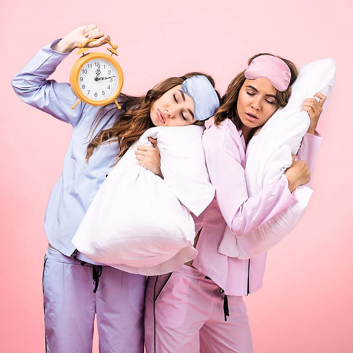 4 Silk Sleep Mask Smooth Soft Eye Mask with Adjustable Shoulder Strap Sleep Shading Travel Relaxation (Purple, Pink, Sky Blue, Taro Color)