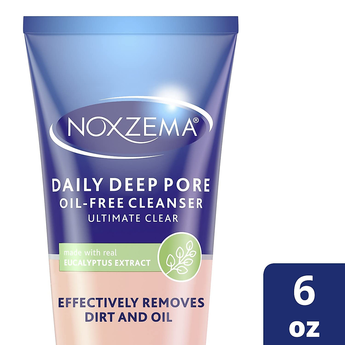 Noxzema Ultimate Clear Daily Deep Pore Oil-Free Cleanser for Soft, Smooth Skin - Noxzema Daily Face Wash for Women and Men, Noxzema Facial Cleanser for Acne Prone Skin, 6 Oz Ea (Pack of 2)