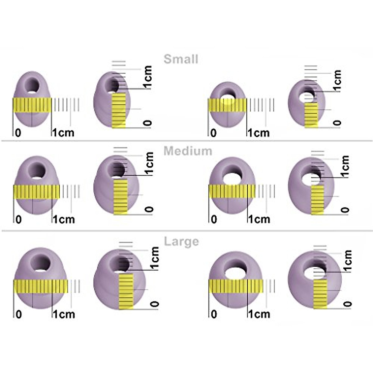 12pcs (DF-3sz) Light Purple Gray S/M/L Double Flange and Round Replacement Adapters Eartips Earbuds Compatible with BeatsX, Powerbeats 3 2 1, and Urbeats 3 Earphones Headphones