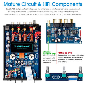 HiFi Stereo Bluetooth 5.0 Vacuum Tube Amplifier MM Phono Amp for Turntables 320W