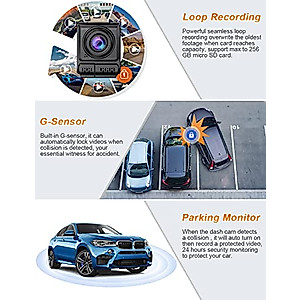 4K Dual Dash Cam, with WiFi GPS, Otovoda Dash Cam Front and Inside, 4K Front/2K Front/1080P Front+1080P Inside, Dual Dash Camera for Cars with Super Night Vision, Parking Monitor, Support 256GB Max