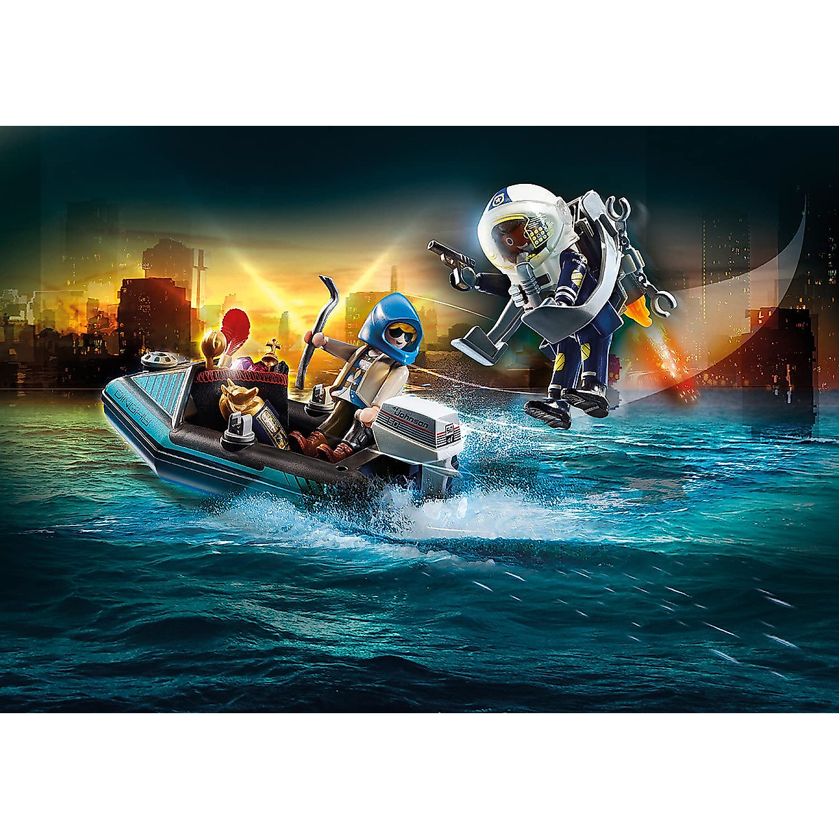 Playmobil Police Jet Pack with Boat