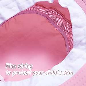 desertbear Girls Sun Hat Toddler Neck Flap Adjustable Large Brim Bucket Beach Hats Hole UV Protection Foldable Hat for Boys Summer Fishing Hat for Age 3-12