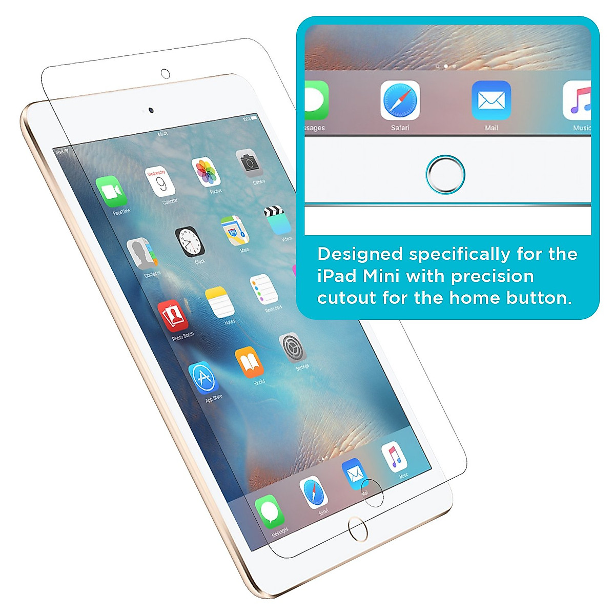 Tech Armor Ballistic Glass Screen Protector Designed for Apple iPad Mini 5 (2019), iPad Mini 4 (2015) 1 Pack