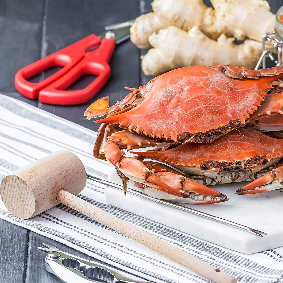 Fox Run Wooden Crab Mallet, 8 x 2.25 x 1.25 inches, Brown