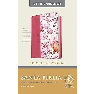 Santa Biblia NTV, Edición personal, letra grande (SentiPiel, Rosa, Letra Roja) (Spanish Edition)