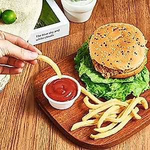 ECOLipak [200 Pack] 2 oz Compostable Portion Cups, 100% Biodegradable Souffle Cups, Disposable Paper Cups for Condiment Samples & Jello Shot