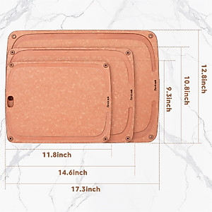 BestCook Kitchen Wood Fiber Cutting Board, High Density Non-Porous Wooden Chopping Board with Juice Groove and Non-slip Feet, BPA Free, Dishwasher Safe, Knife Friendly for Meat Bread Fruit, Wooden