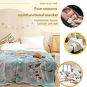 Cartoon Blanket Snowflake Bedding Soft Plush Throw Lightweight Blanket for Man Woman 60X50 inch