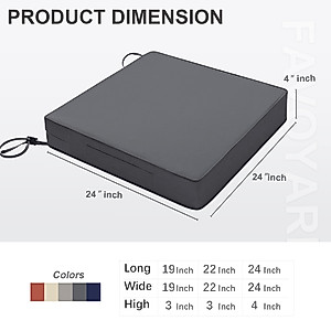 Favoyard Waterproof Outdoor Back Cushion 48in & Patio Chair Cushion 24in (Set of 2)