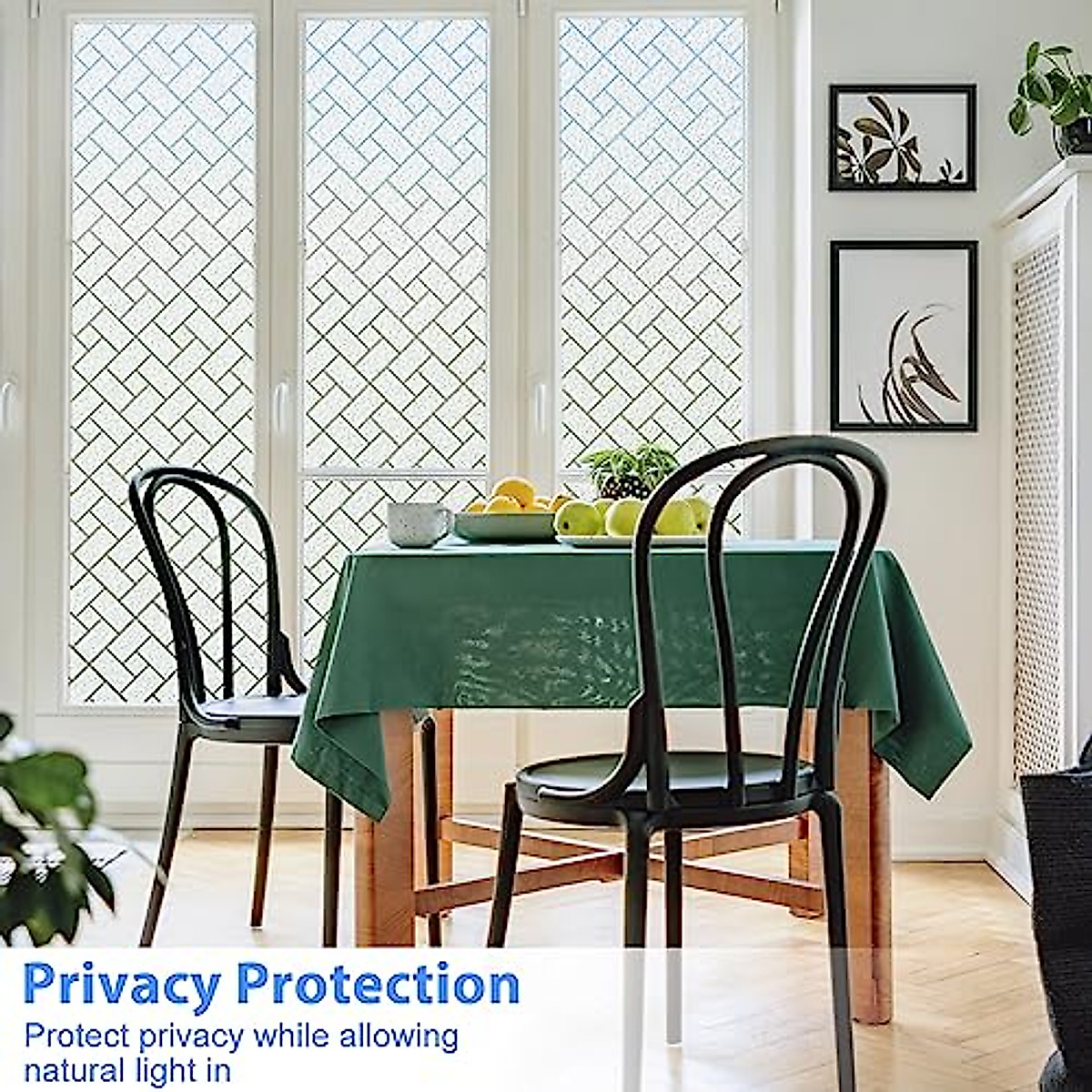 Dovesail Frosted Glass Window Film, Window Privacy Film with 3 Pieces Tools, Removable Static Cling Window Sticker Non-Adhesive Privacy Protection for Home Office,17.5 x 78.7 Inch, Matte Pure