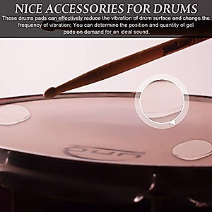 48 Pieces Drum Dampeners Gel Pads Silicone Drum Silencers Soft Drum Dampening Gel Pads Drum Mute Pads for Drums Tone Control (Transparent)
