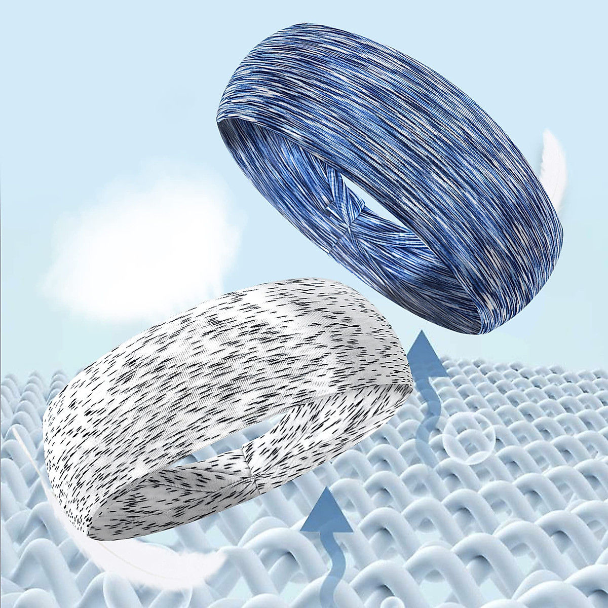 CÉLLOT 12 Colors Sweat Headbands Breathable Athletic Sweatbands Yoga Sports Headbands for Girls and Boys Soft Moisture Wicking Elastic Hairband for Girls and Teenagers Adults