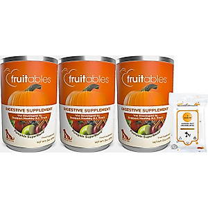 Aurora Pet Bundle (3) Fruitables Pumpkin Superblend Digestive Dog & Cat Supplement (15-oz Each) with AuroraPet Wipes