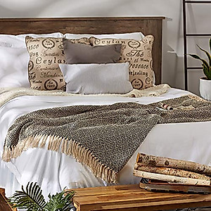 DII Diamond Throw Collection Cotton Woven, 50x60, Black