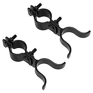 HILLMASTER 1-3/8"x1-3/8" Chain Link Fence Fork Latch,Gate Fork Latch with Padlock Hole,Fence Latch Lock with Bolts and Nuts,Gate Hardware Gate Latches for Metal Gates,Black Powder Coated,2 PCS