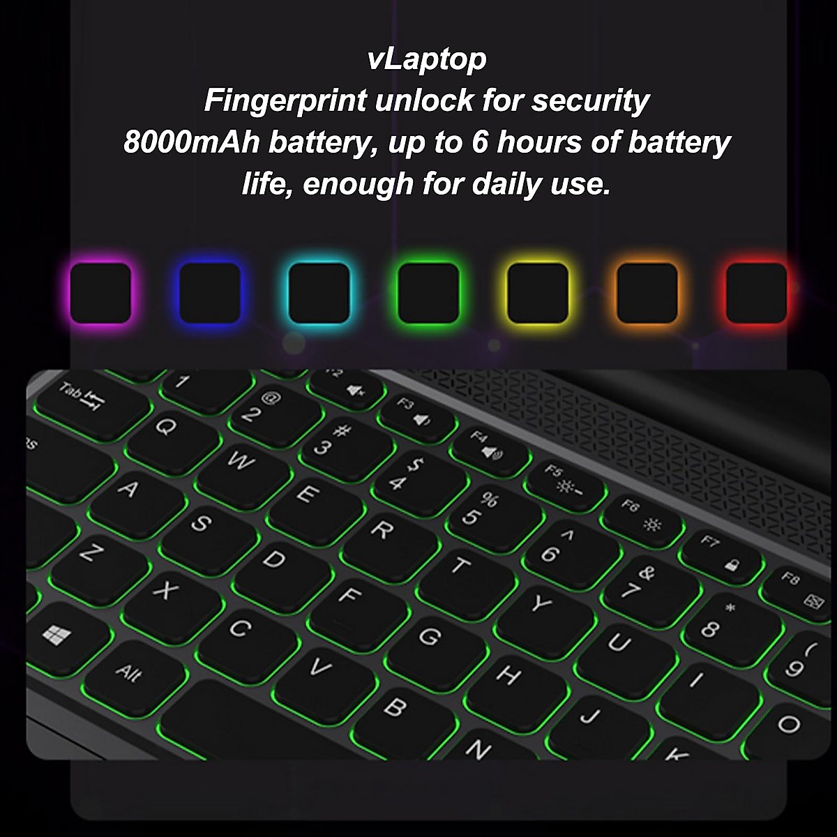 VBESTLIFE 15.6 Inch Laptop with 7in Touch Screen for Windows 10 11 Dual Screen Laptop Computer 16G LPDDR4 Business Laptop for N5095 Processor (US Plug 16G+1TB)