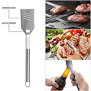 Home-Complete HC-1000 BBQ Accessories – 16PC Grill Set with Spatula, Tongs, Skewers, Case – Barbecue Tools for Father’s Day, Wedding, Anniversary, 16 pc, Silver