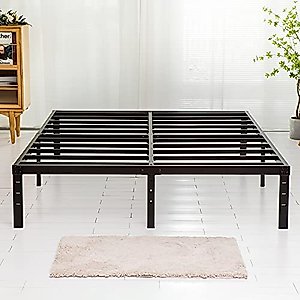 Wulanos California King Size Bed Frame with Steel Slats Support, Sturdy and Durable, 14 Inch High 3500lbs Heavy Duty Metal Platform Frames, No Box Spring Needed, Noise-Free