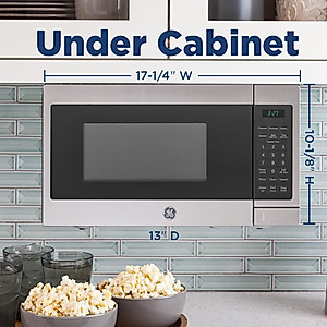 GE GCHK07N1WSS Microwave Oven, 700-watt 6 Auto Cooking Settings, Kitchen Essentials for The Countertop, Dorm Room or Apartment, Child-Lock Technology 0.7 Cu. Ft, Stainless Steel