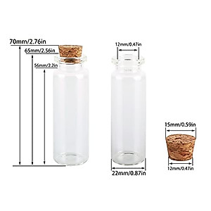 MaxMau 24 Sets 15ml Small Mini Glass Bottles with Cork Stoppers Tiny Vials for Wedding Favors Art Crafts DIY Decoration