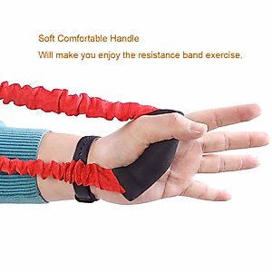 SOPOGER Archery Bow Band Trainer Bow Draw Resistance Stretch Band Trainer Exerciser Strength Training Aid Device Arm Fitness Machine Tool for Archery Bow Hunting Shooting, 25-45 Lbs (Red-35lbs)