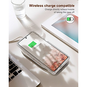 SURITCH Phone Case for Samsung Galaxy Note 20 Case, Front Cover with Built-in Screen Protector Full-Body Protection Shockproof TPU Bumper Protective Case for Man Women Cute, White Marble