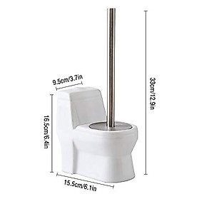 ZAAHH Toilet Brush Cute Toilet Brush with Long Handle and Ceramic Base for Easy Storage of Toilet Brush Set That Improves Space Utilization Toilet Bowl Brush (Color : F)