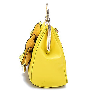 SUNROLAN Women's Evening Clutches Handbags Formal Party Wallets Wedding Purses Wristlets Ethnic Totes Satchel (Yellow)