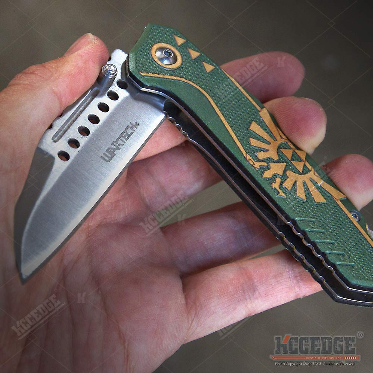 KCCEDGE BEST CUTLERY SOURCE EDC Pocket Knife Camping Accessories Hunting Knife Razor Sharp Edge Folding Knife for Camping Gear Survival Kit Tactical Knife 56003 (Green)