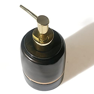 Resin Bathroom Accessories Set Including 1 Cups, 1 Toothbrush Holders, 1 Soap Dishes and 1 Soap Dispenser, Decor Bathroom Countertop, Vanity Organize, New Home Gift, Black