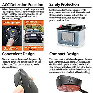 URVOLAX Dash Cam Hardwire Kit,11.5FT Cable with Battery Protection for UR11X (12V)