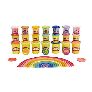 Play-Doh Bright 'n Happy Variety Pack with 21 Cans of Modeling Compound Including Scented, Sparkle, Metallic, Arts and Crafts Toy for Kids 3 and Up, Non-Toxic (Amazon Exclusive)