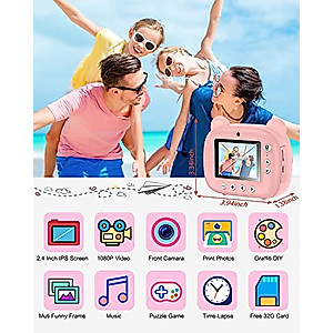 Kids Instant Camera for Toddlers Boys Girls Christmas Birthday Gifts 2.0 Inch Screen 12MP / 1080P HD Video Camera Baby Instant Print Digital Camera