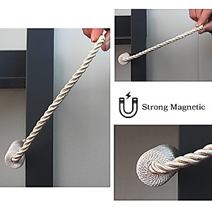 Hangtty Magnetic Curtain Tiebacks 2 Pack Beige Curtain Rope Tieback Curtain Holders for Drapes Modern Tie Backs Decorative Curtain Holdbacks