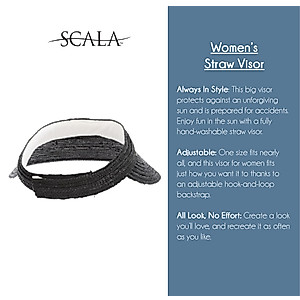 Scala Womens Sewn Braid Visor, Black, One Size