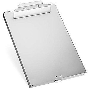 Blue Summit Supplies Aluminum Storage Clipboard, 1 Compartment, Large Heavy Duty Clip for Letter Paper, Great for Office, Jobsite or Classroom