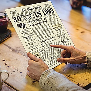 Ogeby Funny 30th Birthday Gifts for Women Men, Jumbo Back in 1993 Birthday Gifts Card, Vintage 30 Year Old Gifts for Son Daughter Sister Brother, Happy 30th Wedding Anniversary Cards Gifts